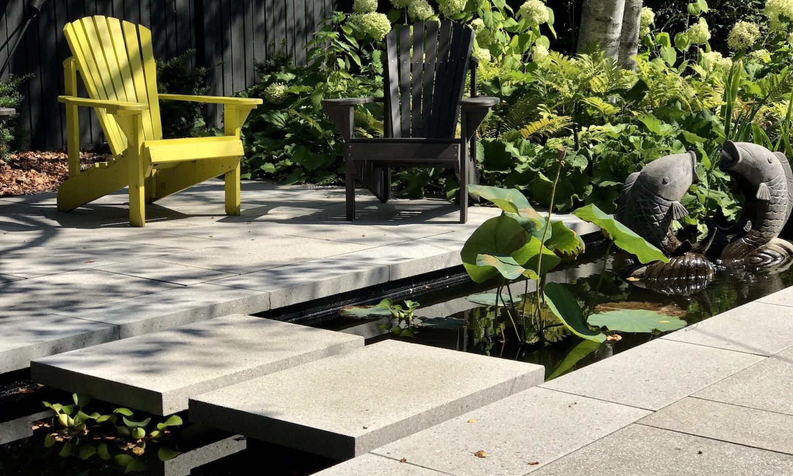 Oriental backyard landscaping project in St-Lambert