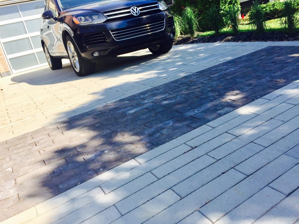 Paved entrance project with industrial-style paving by GTL